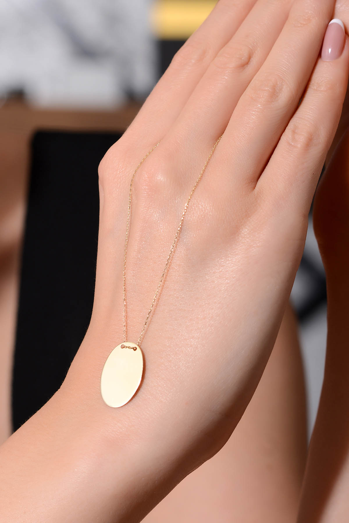 Altın Oval Kolye - RYN0025 / | Elizi Elizi Hasır