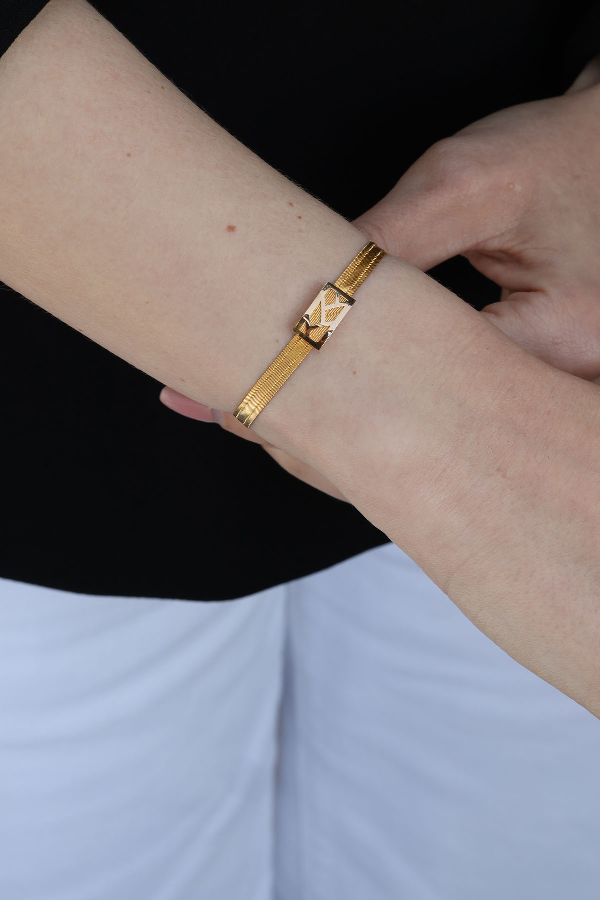 Trabzon Hasırı Altın Bilezik - 3 Sıra Edera - ELZ0000000464 Elizi Hasır